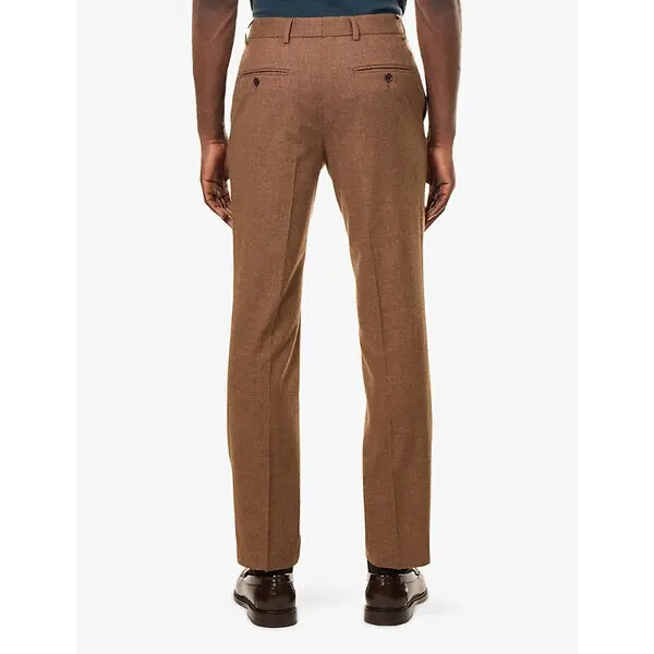 TED BAKER X THE GENTLEMAN Tailored-fit Puppytooth Wool-blend Trousers