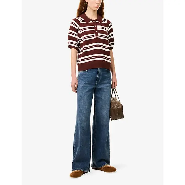 Paige Birch Striped Cotton-blend Top