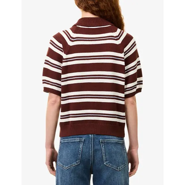 Paige Birch Striped Cotton-blend Top