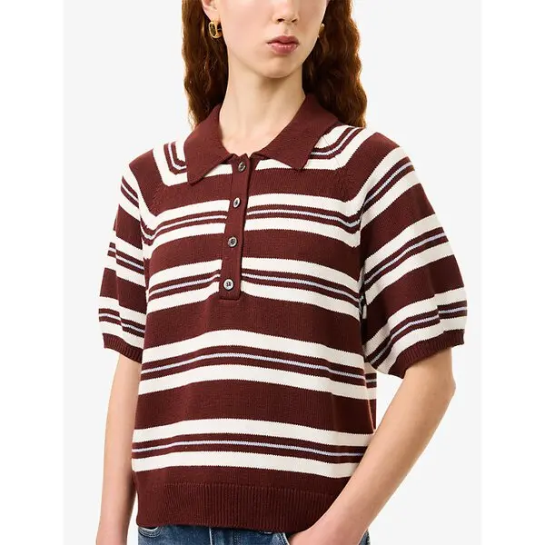 Paige Birch Striped Cotton-blend Top