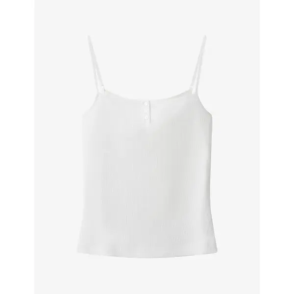 THE WHITE COMPANY Ribbed Stretch-jersey Pyjama Vest Top - Ivory
