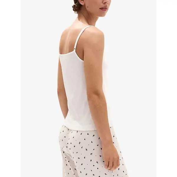 THE WHITE COMPANY Ribbed Stretch-jersey Pyjama Vest Top