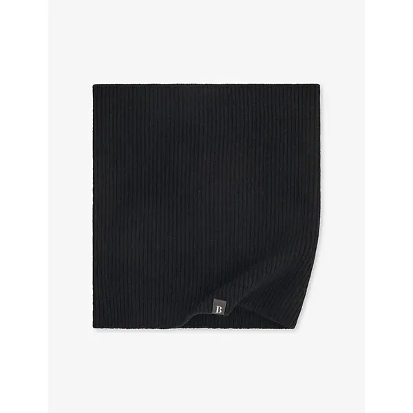 Boggi Milano Logo-patch Merino Wool Neck Warmer - Black