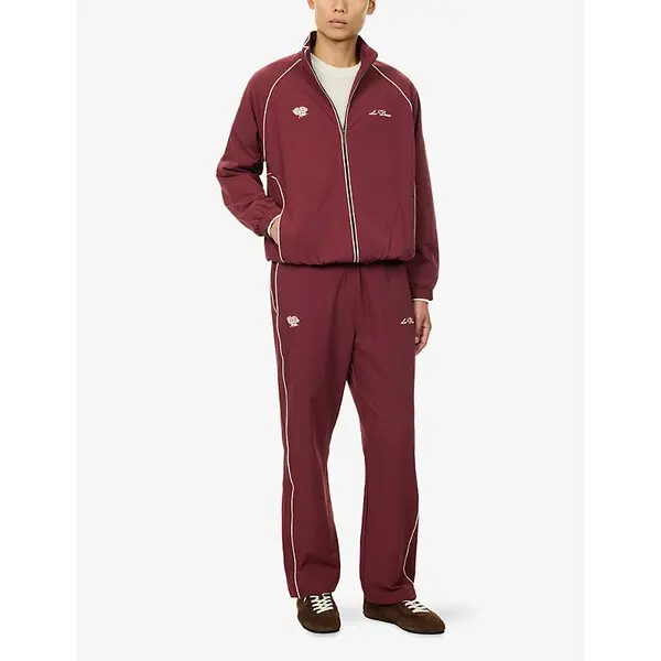 LES DEUX Crinkled Seersucker Woven Track Jogging Bottoms