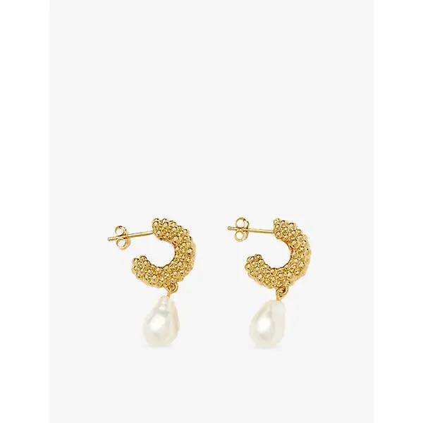 MISSOMA Pearl Baya Small Hoop 18ct -plated Brass And Baroque Pearl Drop Earrings - Gold