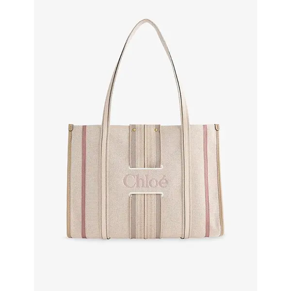 Chloé Woody Loop Medium Cotton-canvas Tote Bag