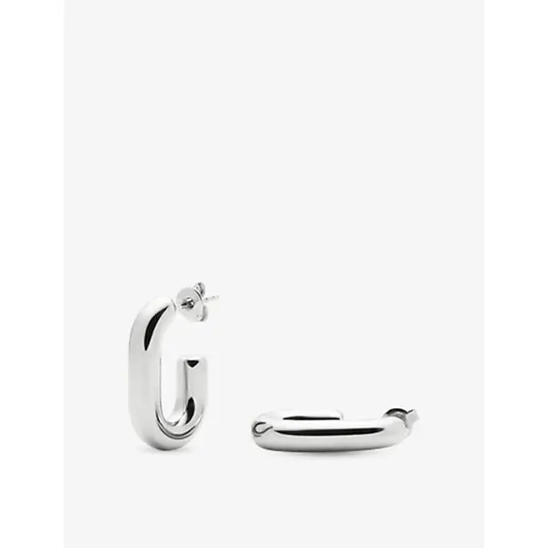 MISSOMA Chubby Oval Small Platinum Pvd-plated Stainless-steel Hoop Earrings - Silver