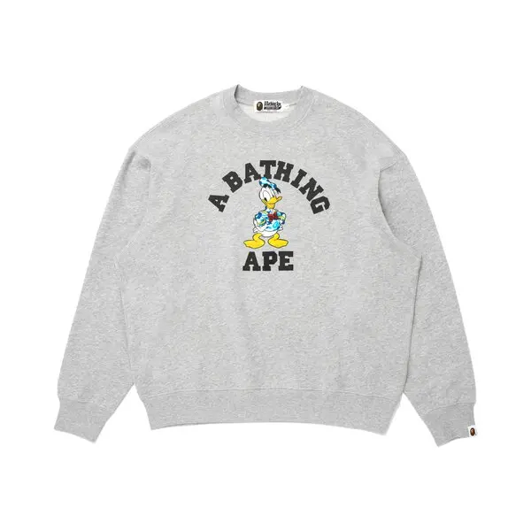 A BATHING APE X Disney Donald Duck College Relaxed Fit Crewneck