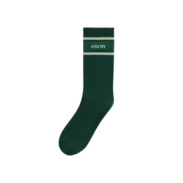 Kith Ivy For Wilson Stripe Logo Crew Socks 'ivy