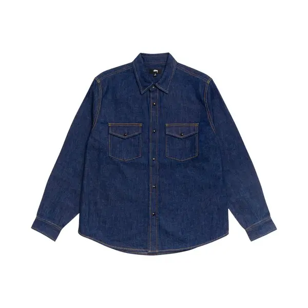 StÜssy Denim Western Shirt 'dark Denim