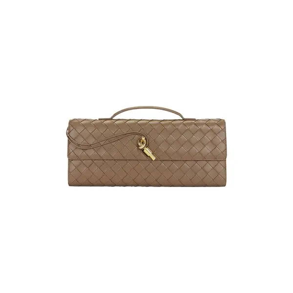 Bottega Veneta Andiamo Long Clutch 'pinecone/brass - Brown