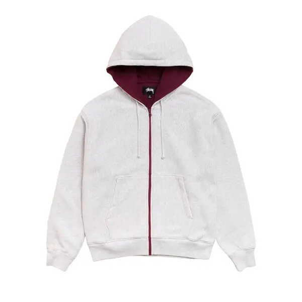StÜssy Double Faced Zip Hoodie 'ash Heather