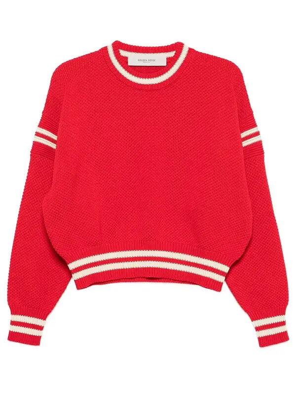 GOLDEN GOOSE Cotton Boxy Sweater With Embroidery