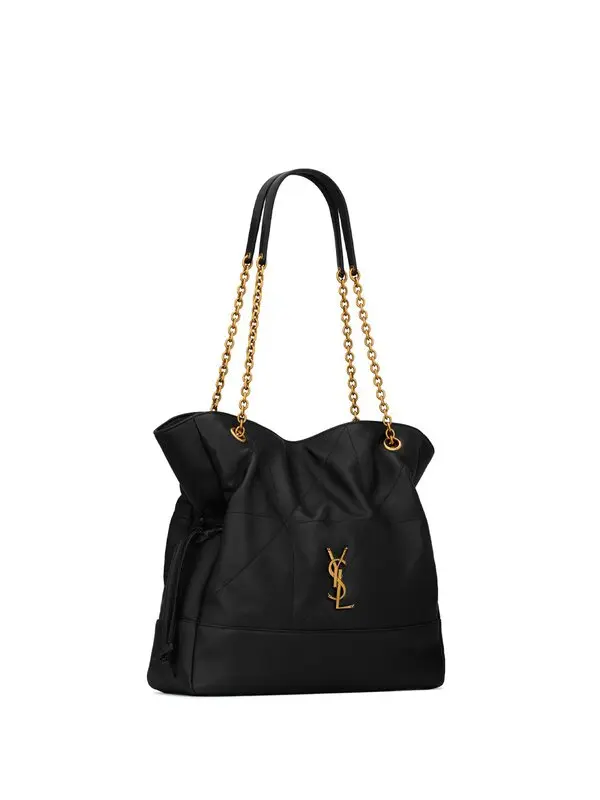 Saint Laurent Jamie Shopping In Lambskin - Black