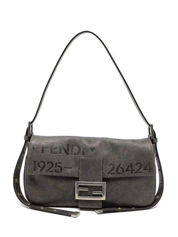Fendi Baguette 26424 Bag In Vintage-effect Calf Leather - Black