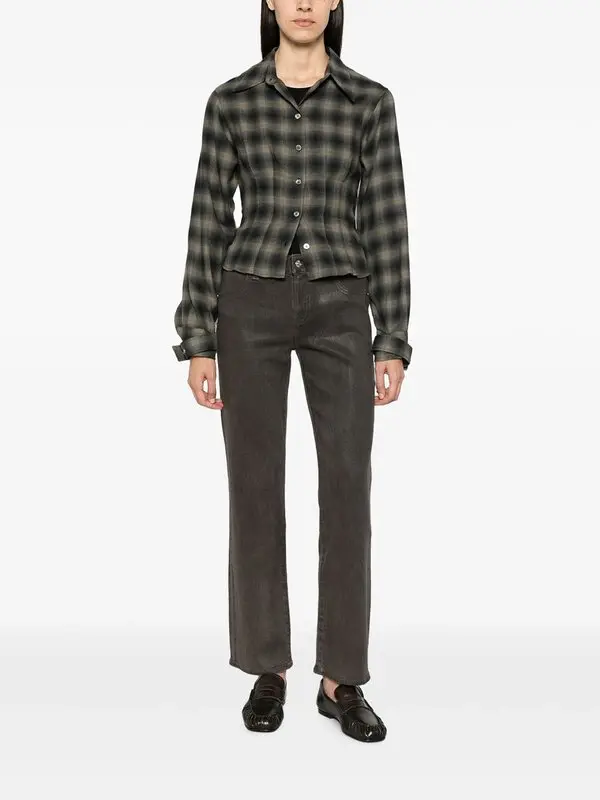 7 For All Mankind Calie Coated Straight-leg Jeans By