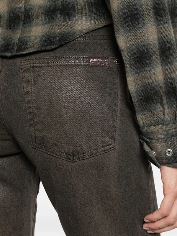 7 For All Mankind Calie Coated Straight-leg Jeans By
