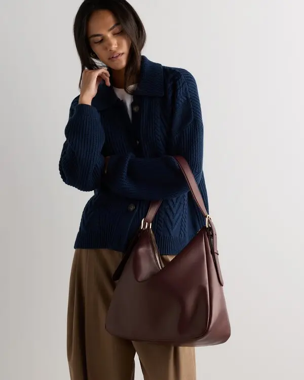 Quince Sutton Shoulder Bag - Deep Plum