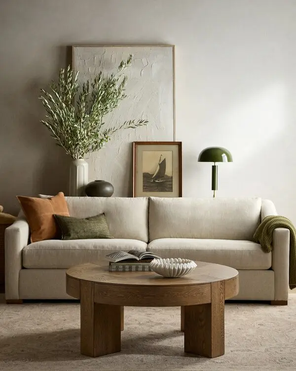 Quince Reclaimed Oak Round Coffee Table - Cafe Brown