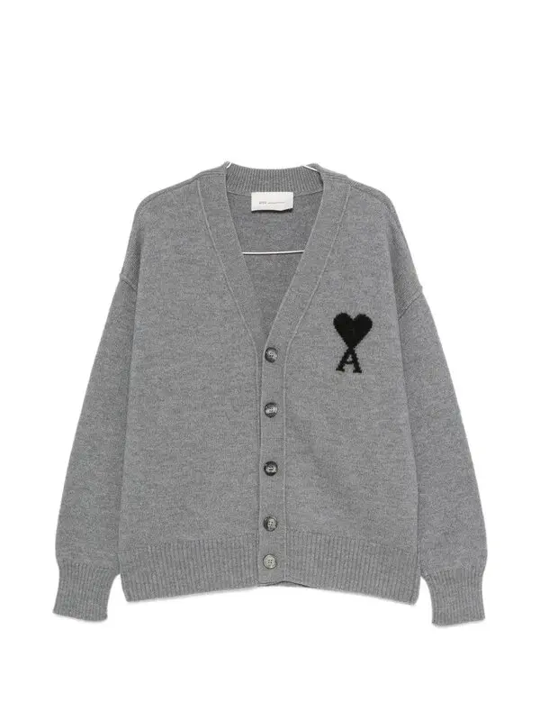 AMI Paris De Coeur Wool Cardigan