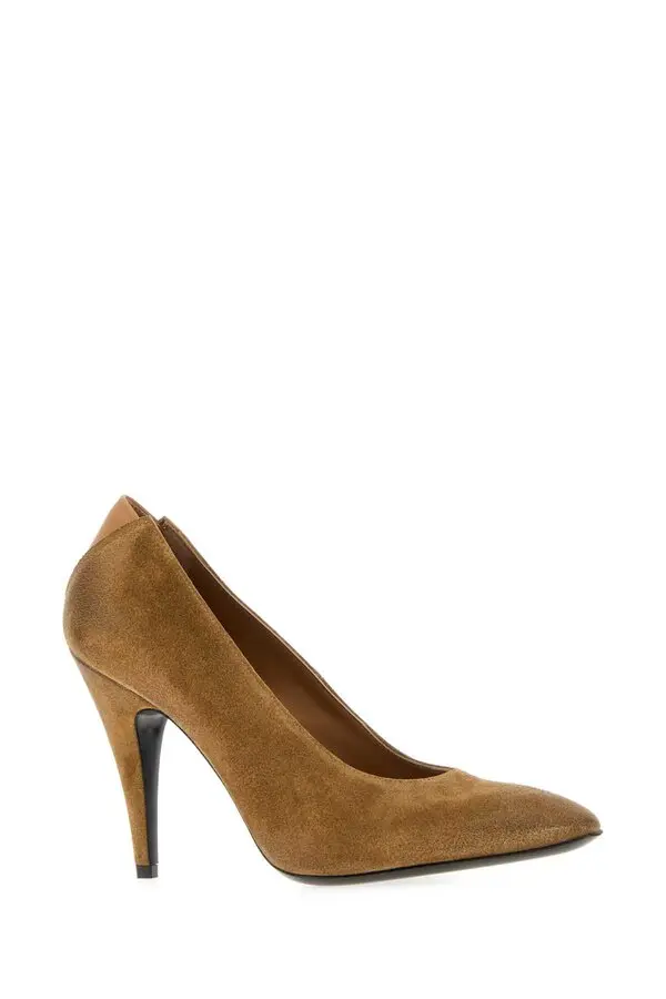 JIL SANDER Camel Suede Alma Pumps