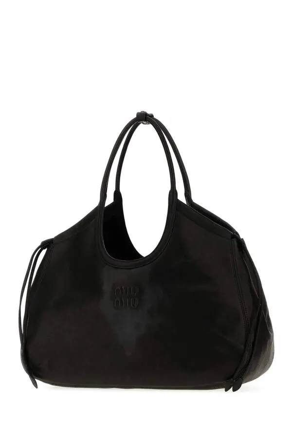 Miu Miu Nappa Leather Ivy Shopping Bag - Black