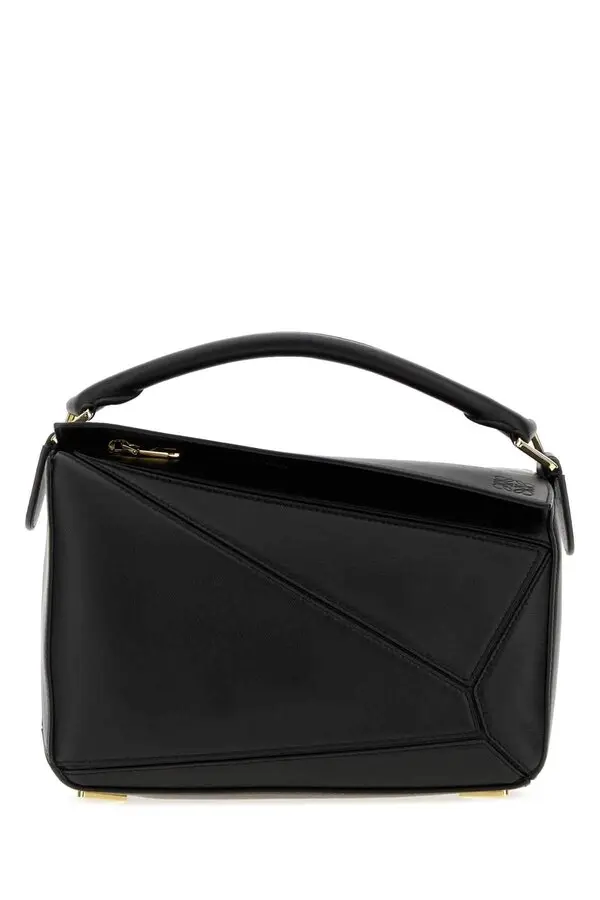 Loewe Nappa Leather Small Featherlight Puzzle Handbag - Black