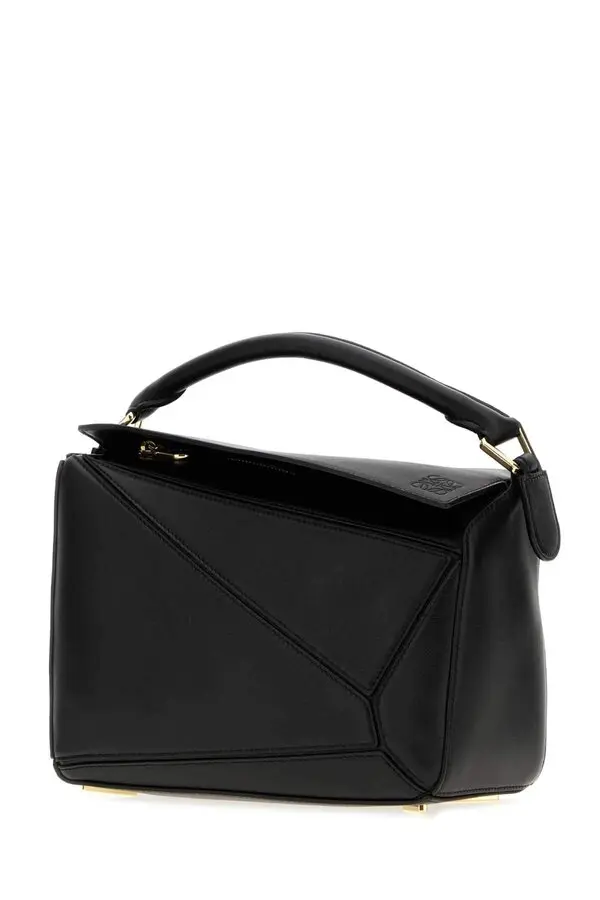 Loewe Nappa Leather Small Featherlight Puzzle Handbag - Black