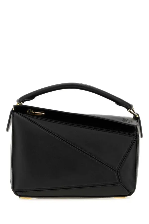 Loewe Nappa Leather Small Featherlight Puzzle Handbag - Black