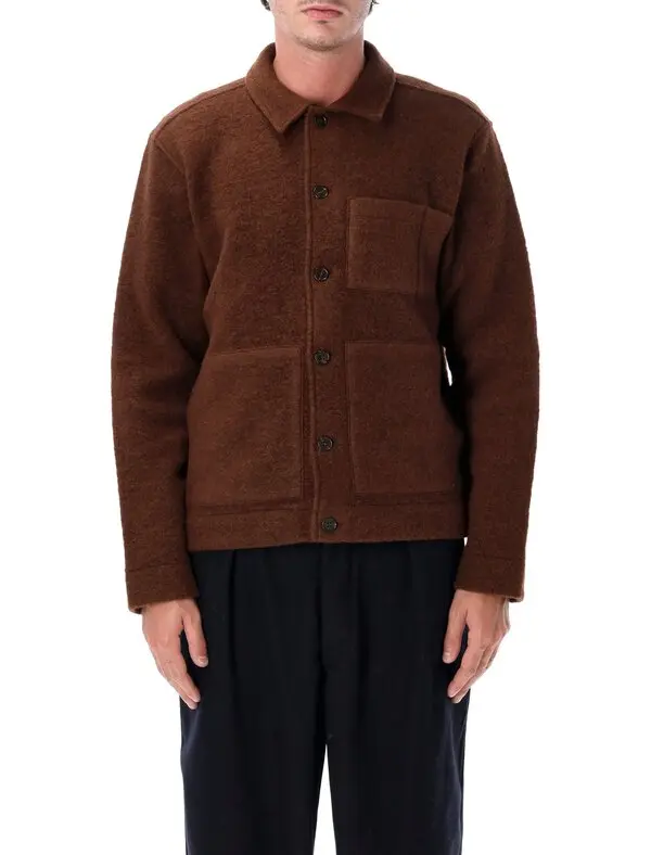 Universal Works Wool Button-up Shirt Jacket - Marrone