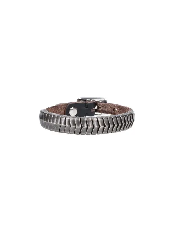 Our Legacy Textured Leather Bracelet - Black