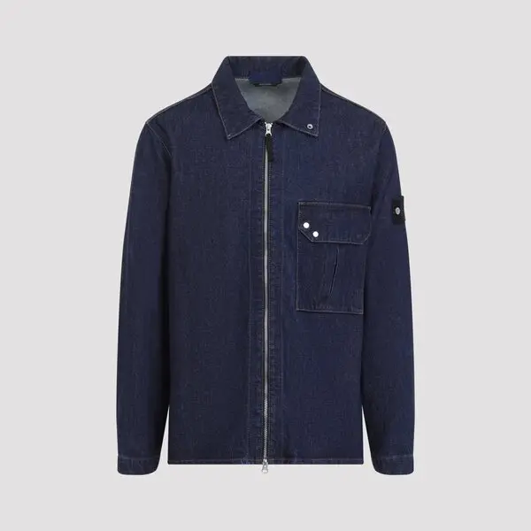 Stone Island Denim Zip-up Overshirt Jacket