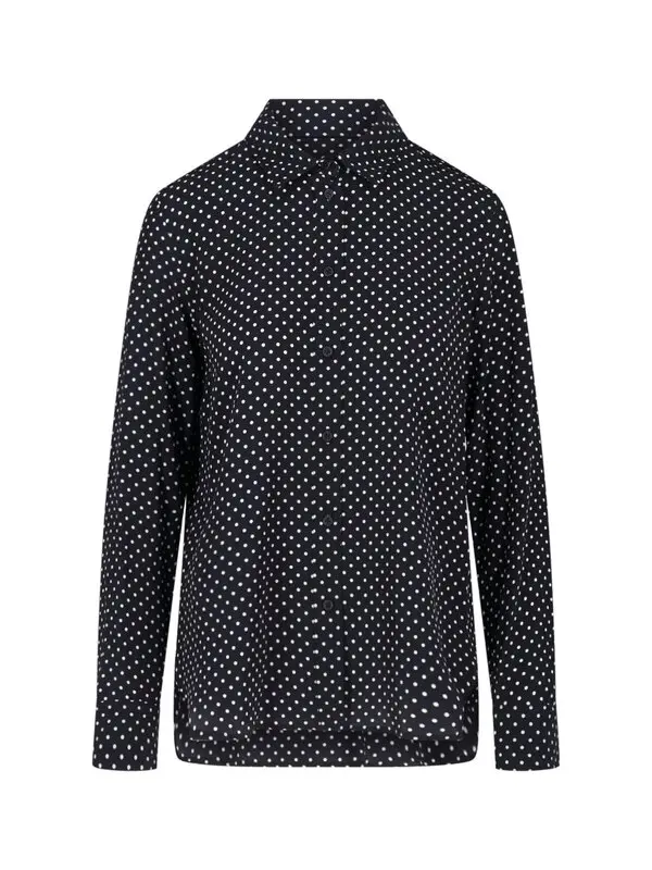 NILI LOTAN Polka Dot Silk Button-up Shirt - Black