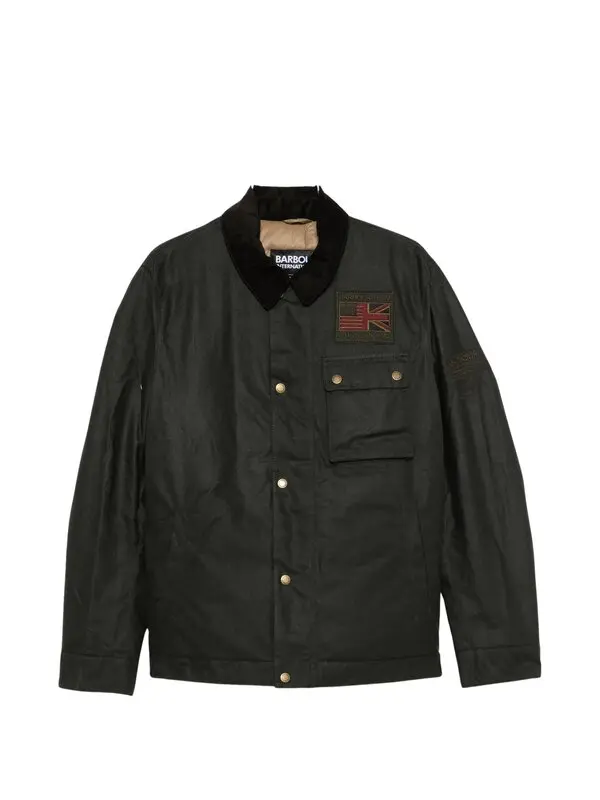 BARBOUR INTERNATIONAL Waxed Cotton Utility Jacket With Corduroy Collar