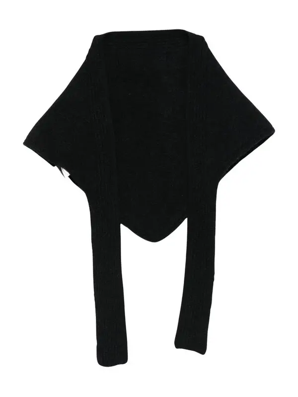 Jacquemus Cozy Ribbed Knit Scarf With Long Collar - Black