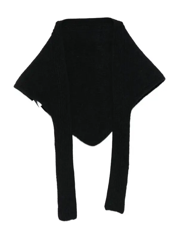 Jacquemus Cozy Ribbed Knit Scarf With Long Collar - Black