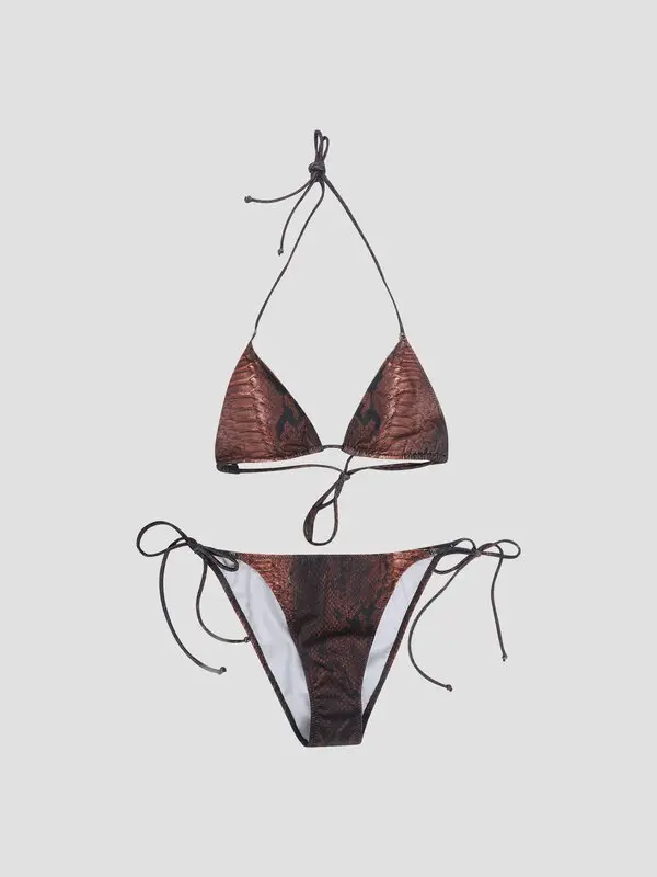 JEAN PAUL GAULTIER Mini Printed Bikini Set - Brownblack