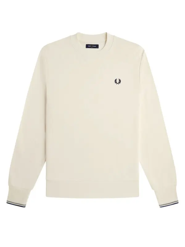 Fred Perry 100% Cotton Logo Sweatshirt - Ivory