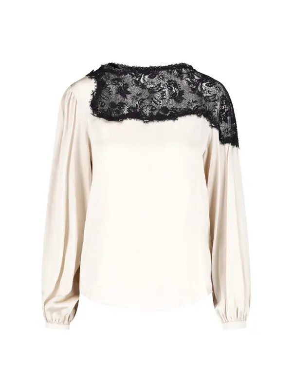 Isabel Marant Étoile Lace Yoke Long Sleeve Blouse - Cream