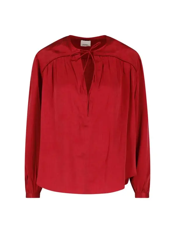 Isabel Marant Étoile Silk Tie-neck Blouse - Red