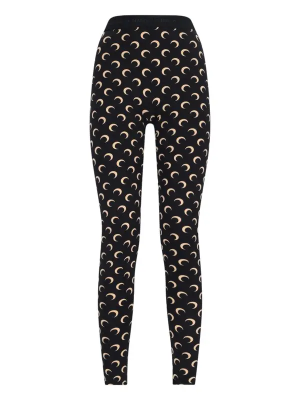 MARINE SERRE Slim Fit Moon Leggings Size - Black