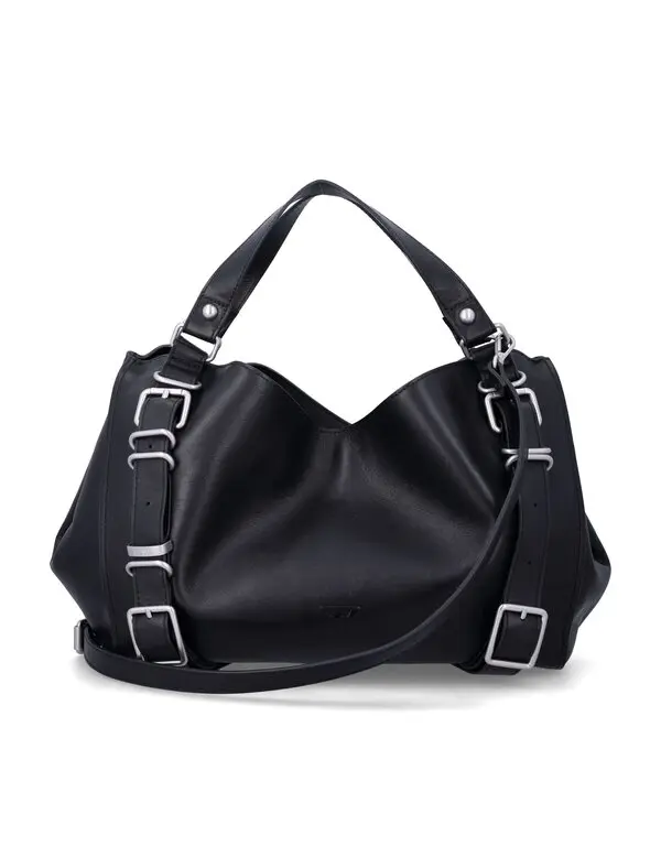 DIESEL® Leather Hobo Shoulder Bag With Adjustable Strap