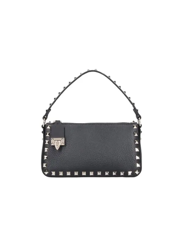 Valentino Garavani Rockstud Leather Shoulder Bag - Black