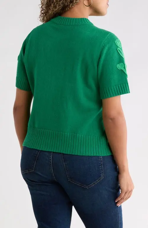 SUGARLIPS Winsley Floral Embroidered Sweater - Green