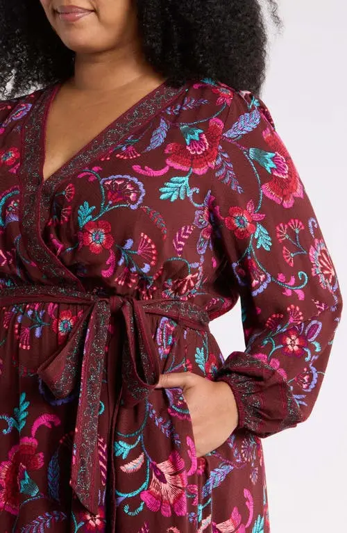 SUGARLIPS Tory Paisley Mindie Wrap Midi Dress