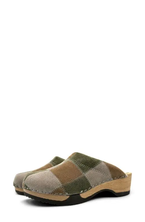 KUNSTEN Embla Clog - Olive Patchwork