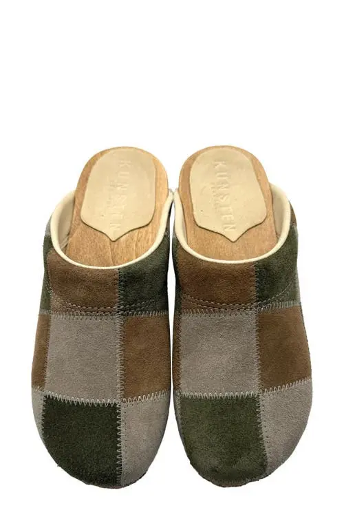 KUNSTEN Embla Clog - Olive Patchwork