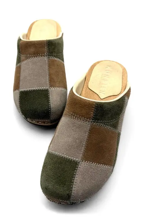 KUNSTEN Embla Clog - Olive Patchwork