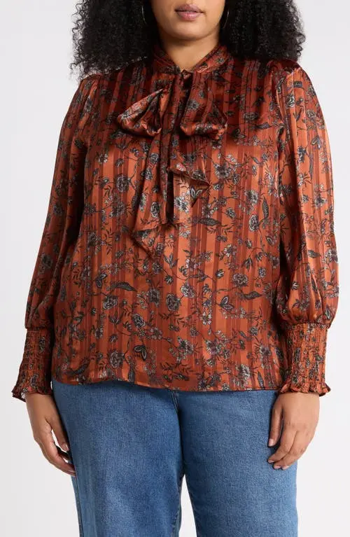 SUGARLIPS Tie Neck Long Sleeve Top