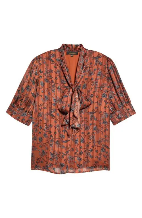 SUGARLIPS Leoben Floral Tie Neck Top
